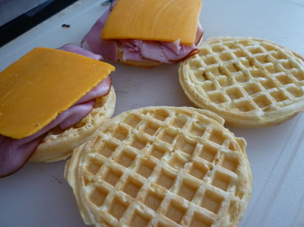 Ham-and-Cheese Waffle Sandwiches - Recipe Realism